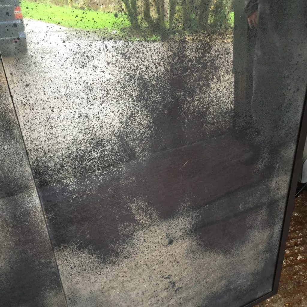 Framed Distressed Mirror Splashback Panel - Andrew Nebbett Designs