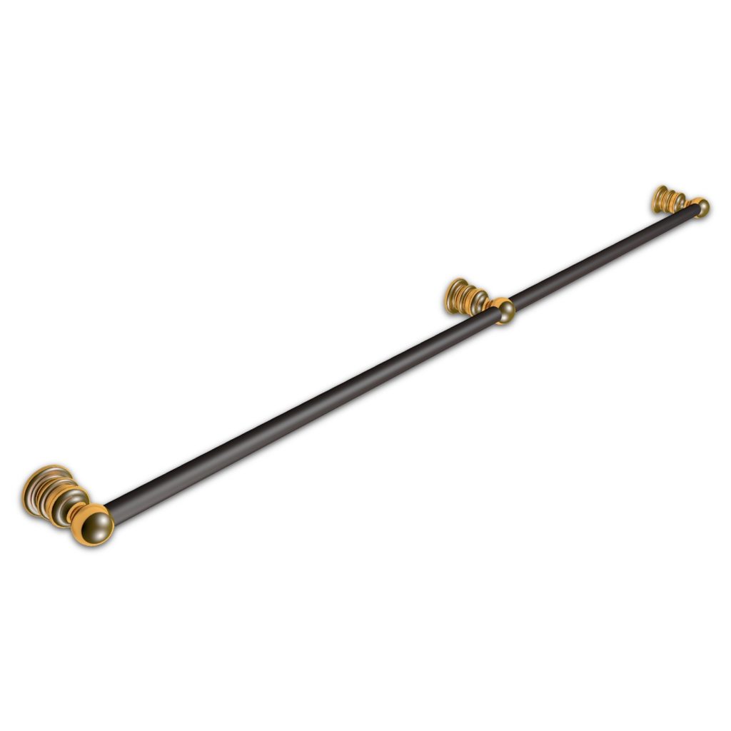 Brass & Steel Hook-On Ladder Rail 1500mm - Heavy Duty