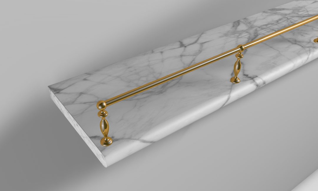 Bespoke Solid Brass Gallery Rail (Fiddle Rail) - Andrew Nebbett Designs