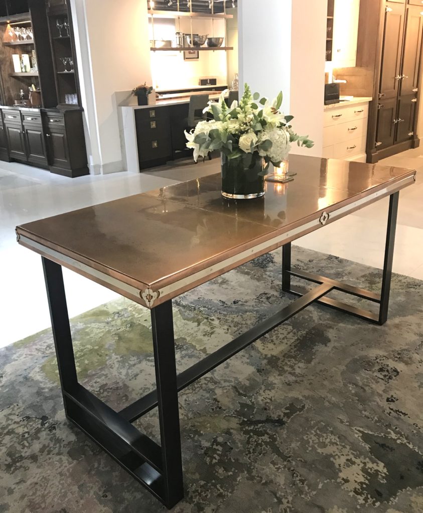 Antique Patinated Copper Dining Table - Andrew Nebbett Designs