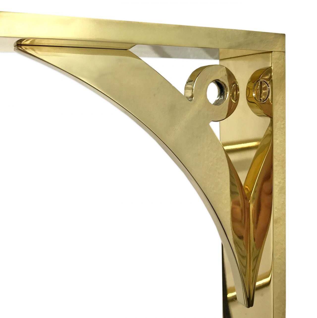 Handmade Solid Brass Wall Mounted Shelving Bracket