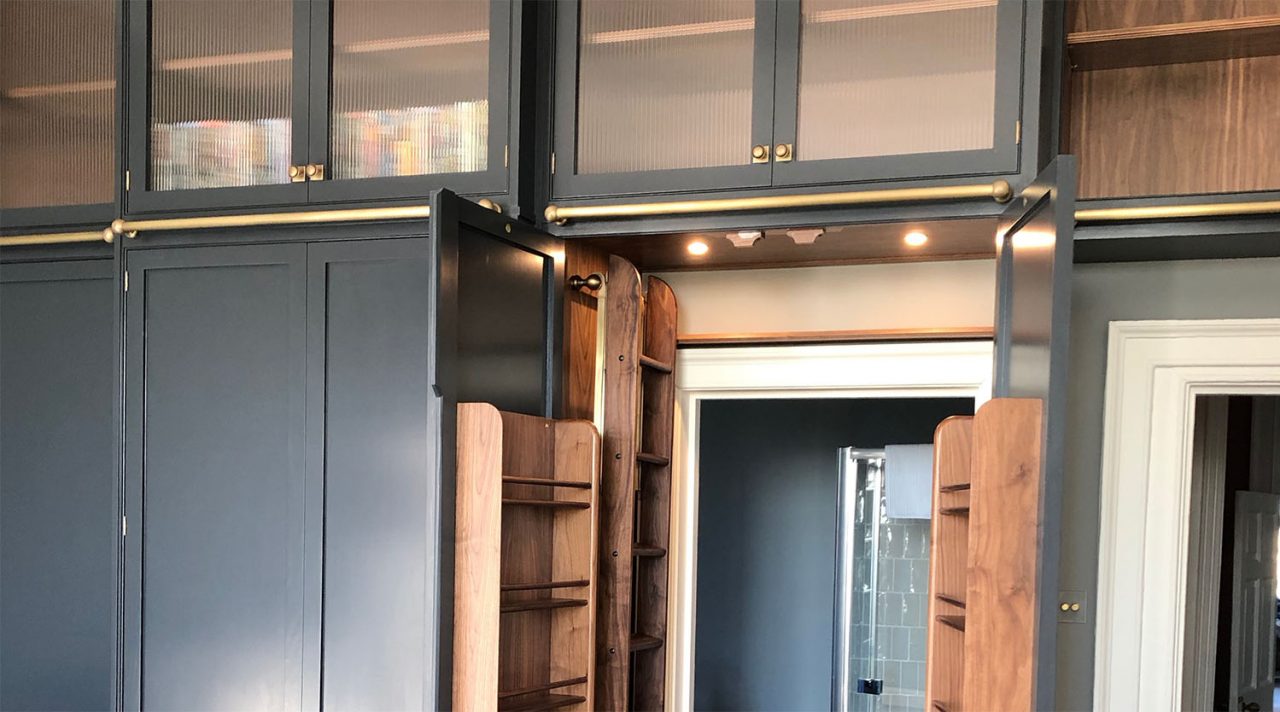 Collapsible Wooden Walnut Dressing Room Ladder - Andrew Nebbett Designs