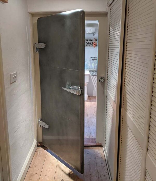 Unique Custom Aged Zinc Retro Refrigerator Style Pantry Door