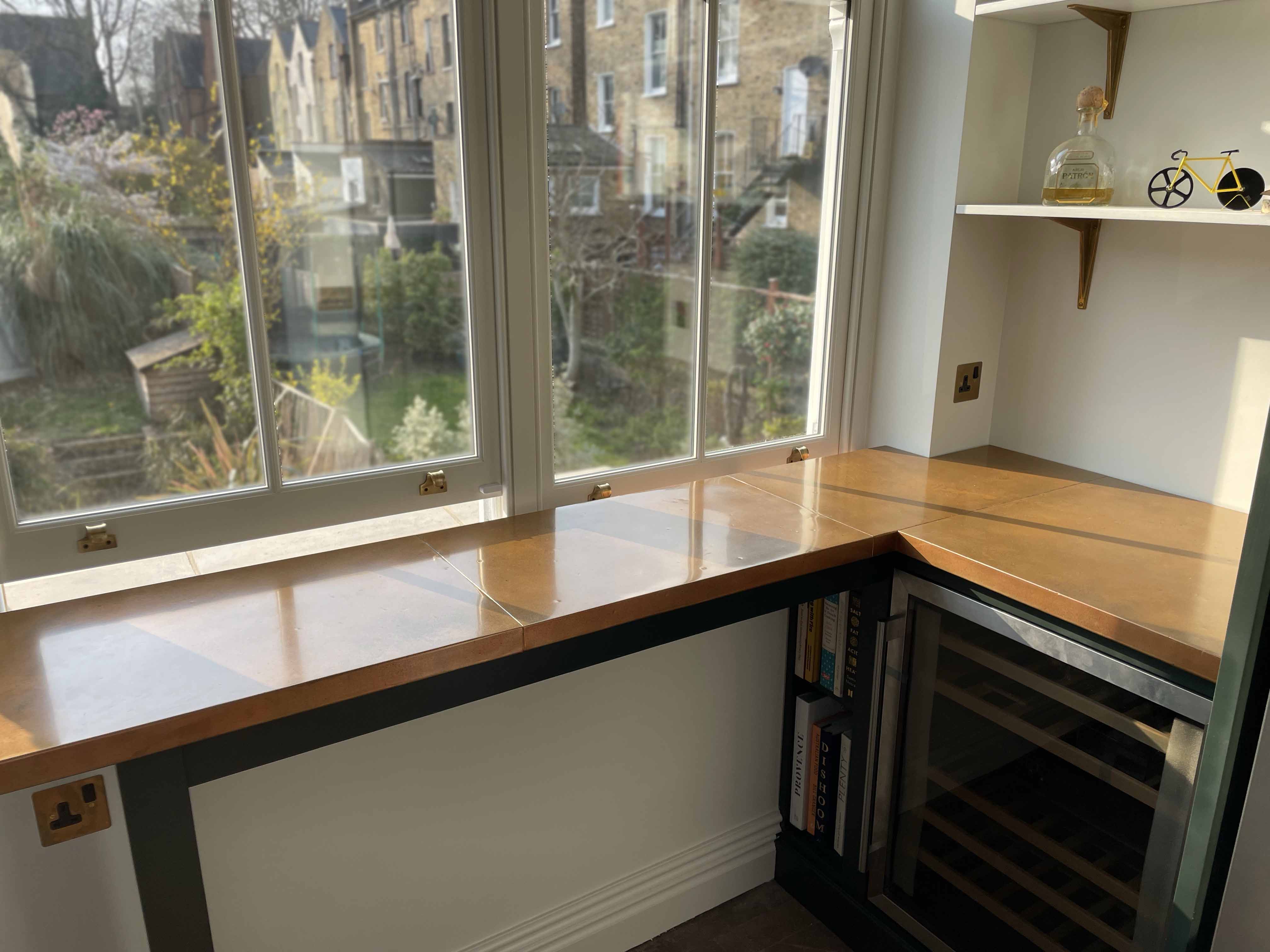 Made to Measure Patinated Antique Copper Worktop - Andrew Nebbett Designs