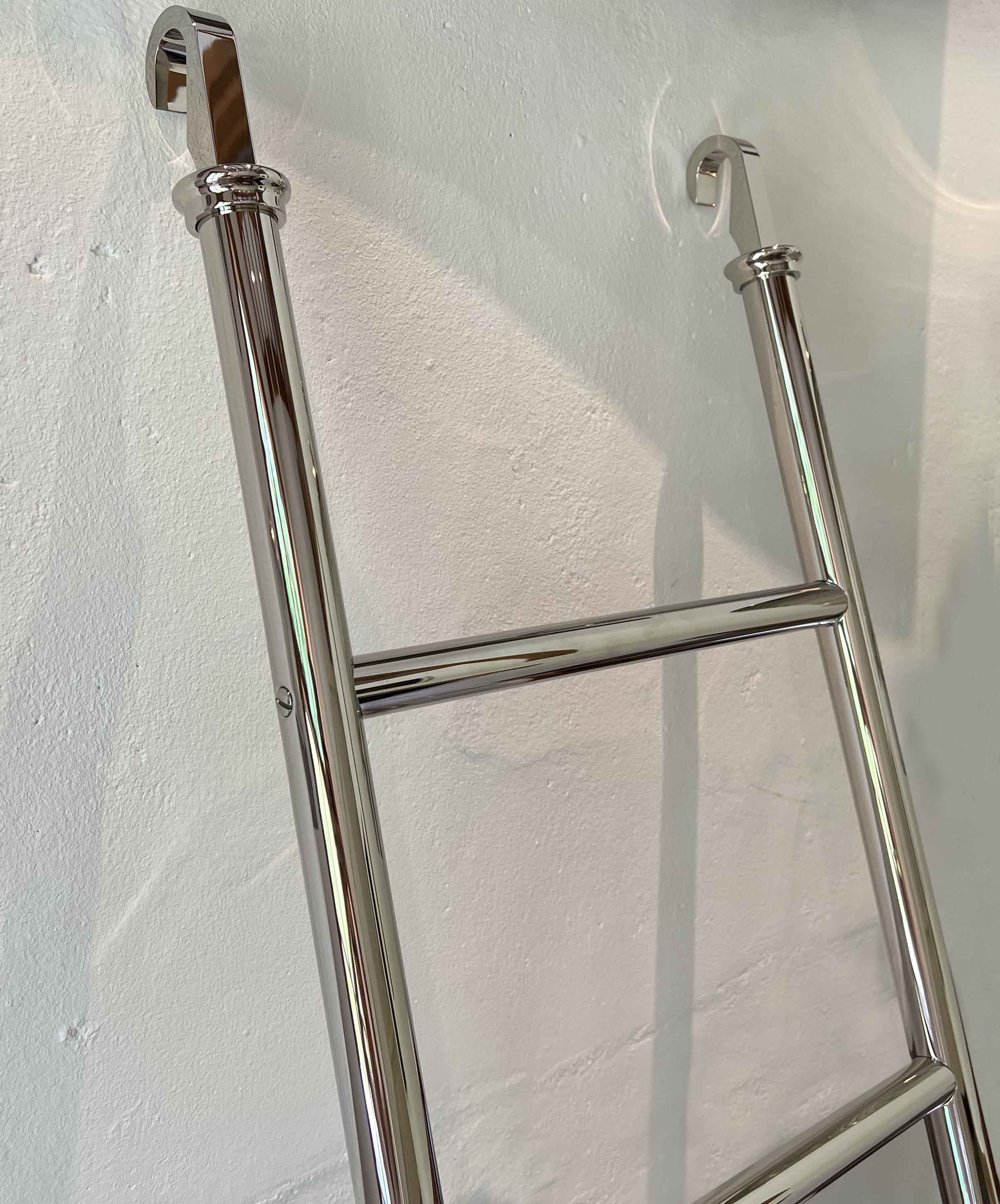 Bespoke Polished Nickel-Plated Aluminium Library Ladder - Andrew ...