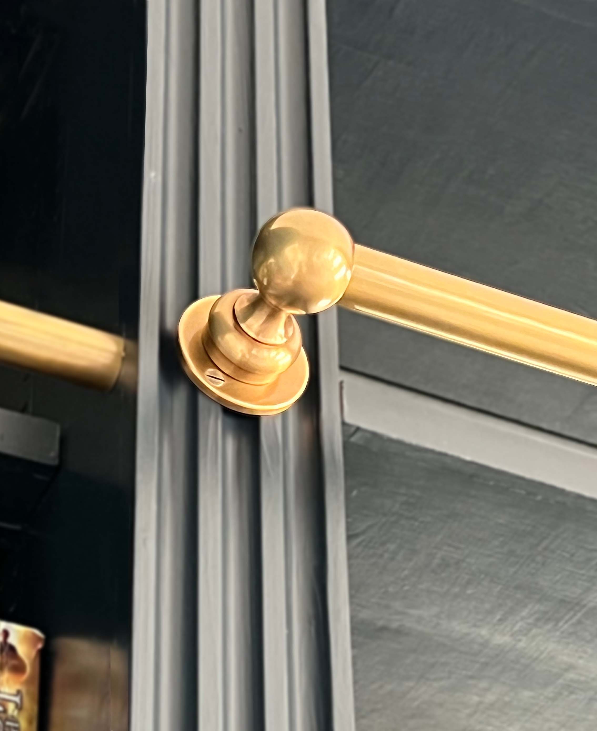 Bespoke Patinated Brass Bookcase Library Ladder and Rails - Andrew ...