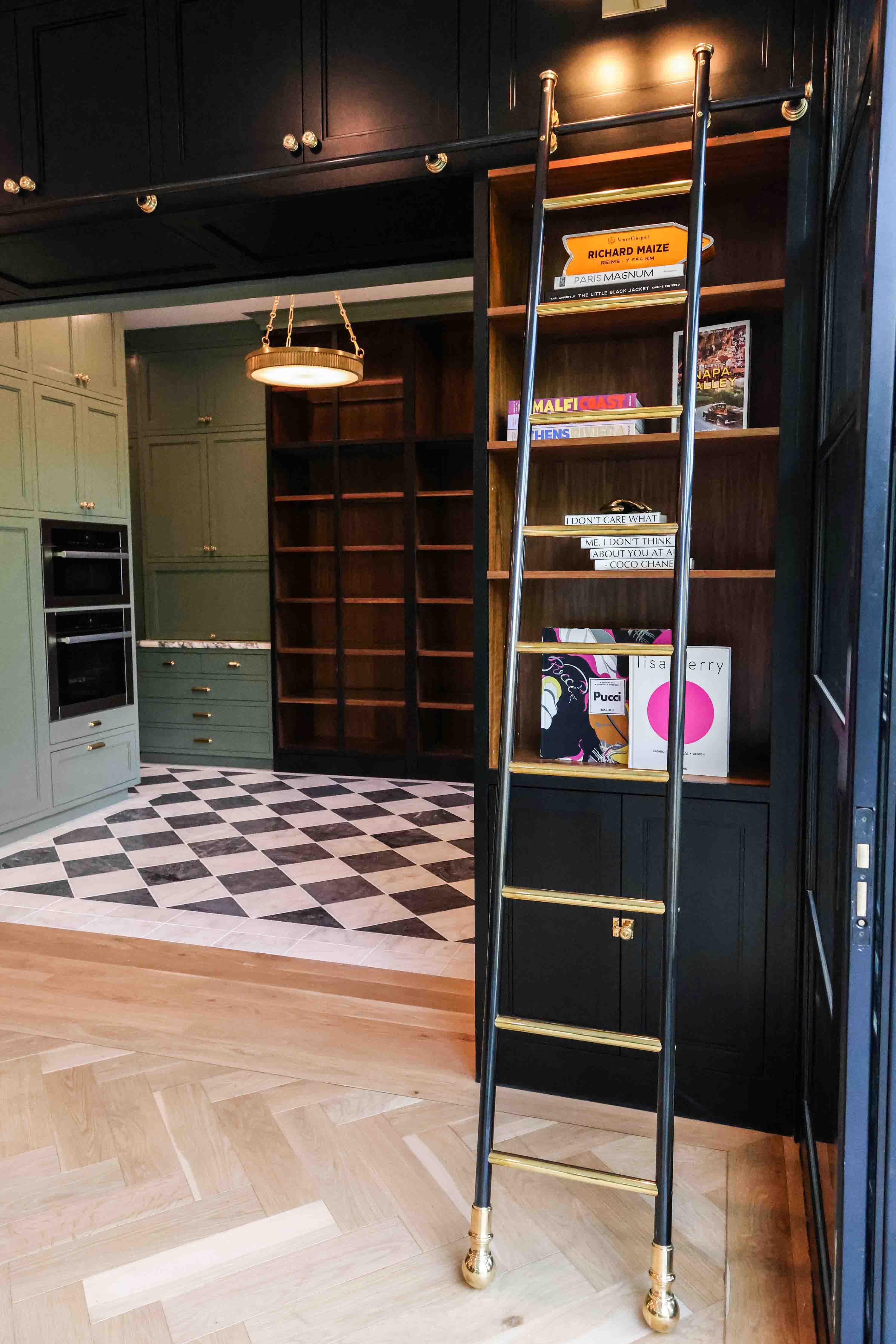 Made-to-Measure Kitchen Rolling Ladder - Andrew Nebbett Designs