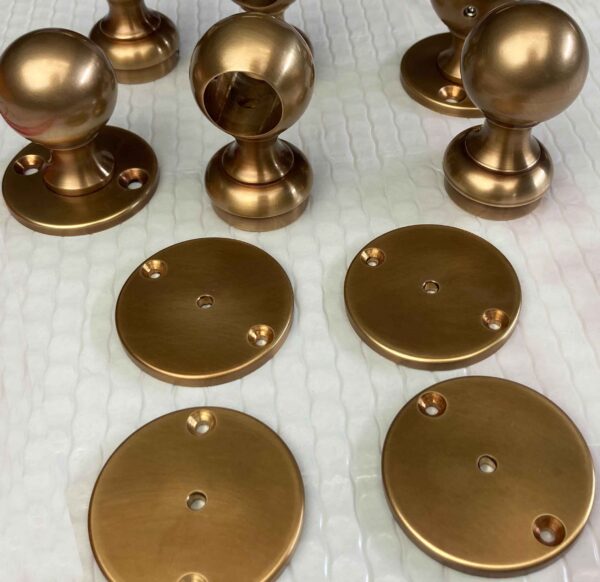 Bespoke Patinated Brass Bookcase Library Ladder - Andrew Nebbett Designs