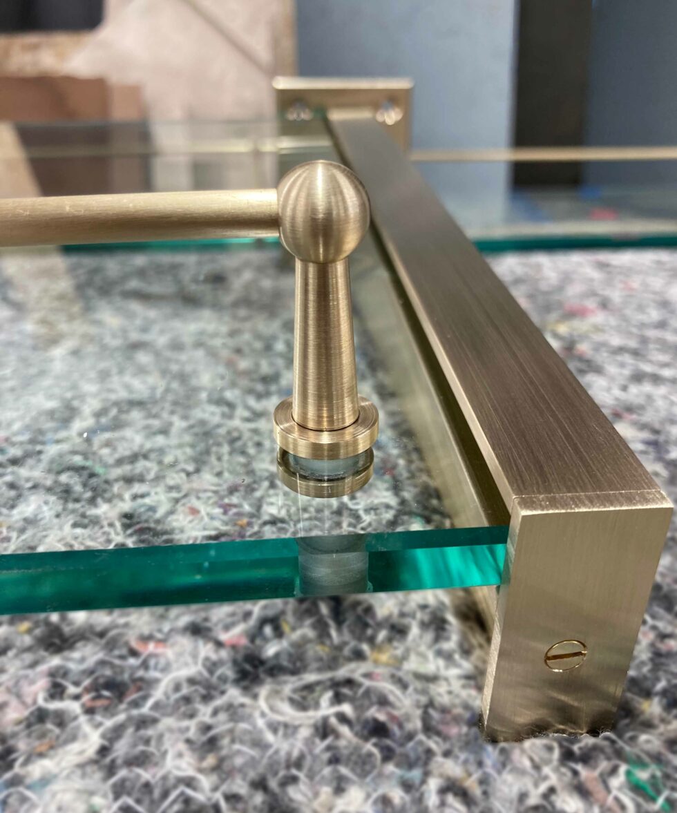 Brass Back Bar Shelving - Andrew Nebbett Designs