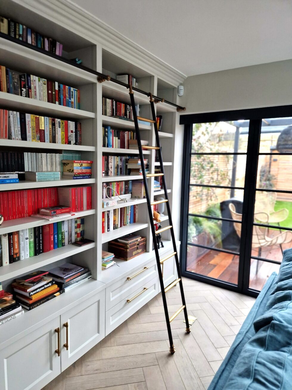 Bespoke Brass & Gun-Barrel Steel Hook-On Library Ladder Project