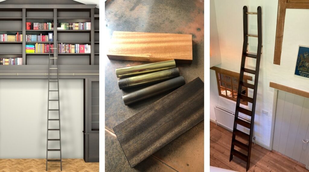 Made-to-Measure Kitchen Rolling Ladder - Andrew Nebbett Designs